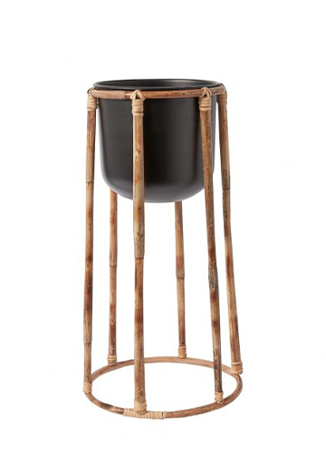 Black + Rattan Plant Stand (2 Sizes Available) – Wild Lark